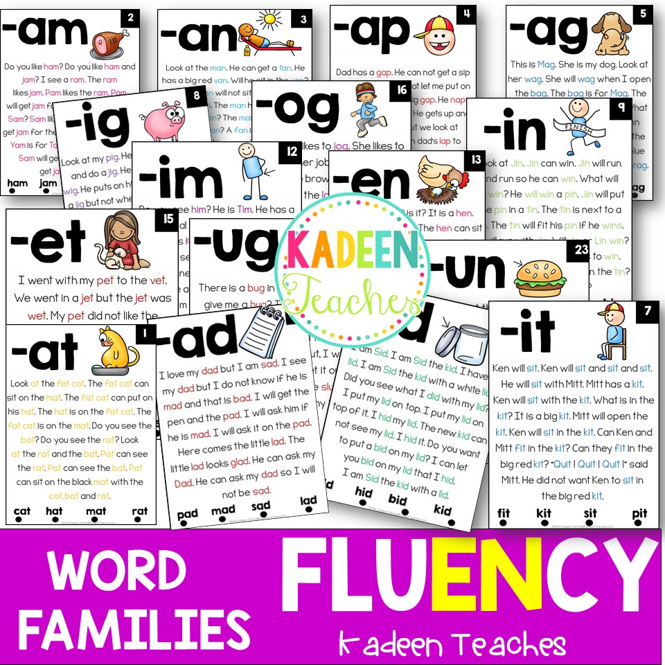 CVC Word Family Fluency Readers – KadeenTeaches