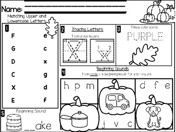 KINDERGARTEN MORNING WORK-OCTOBER – KadeenTeaches
